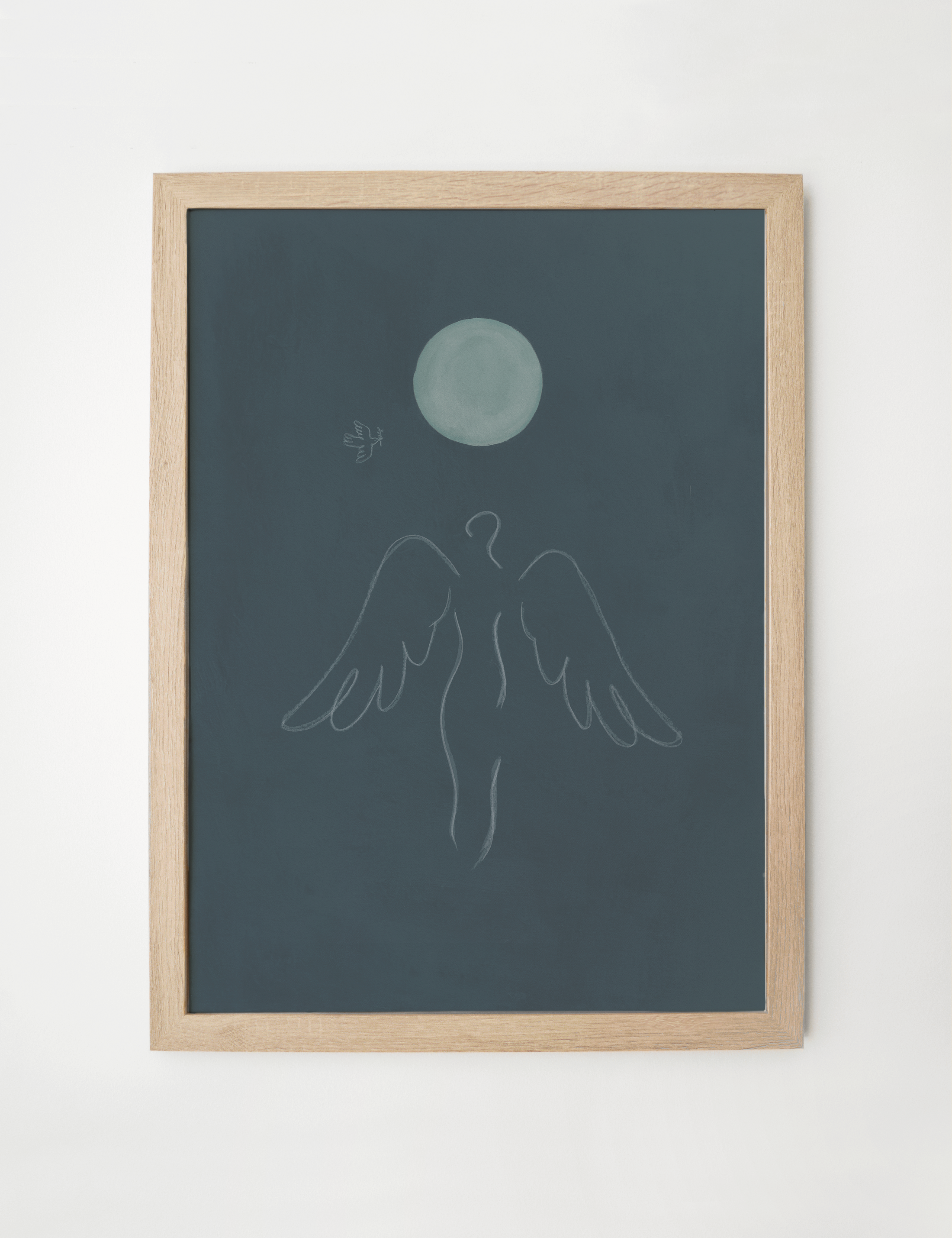 Guardian Angel Midnight Blue Framed Print | Psalm 91:11 | Bedtime Art ...