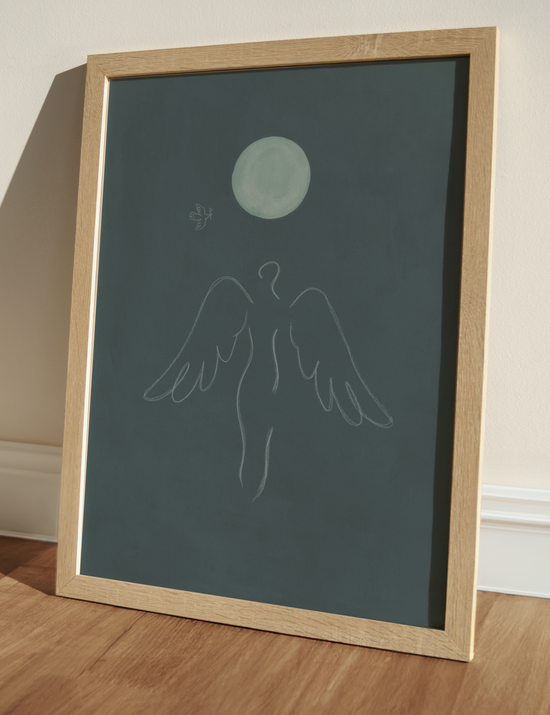 Guardian Angel Midnight Blue Framed Print | Psalm 91:11 | Bedtime Art ...
