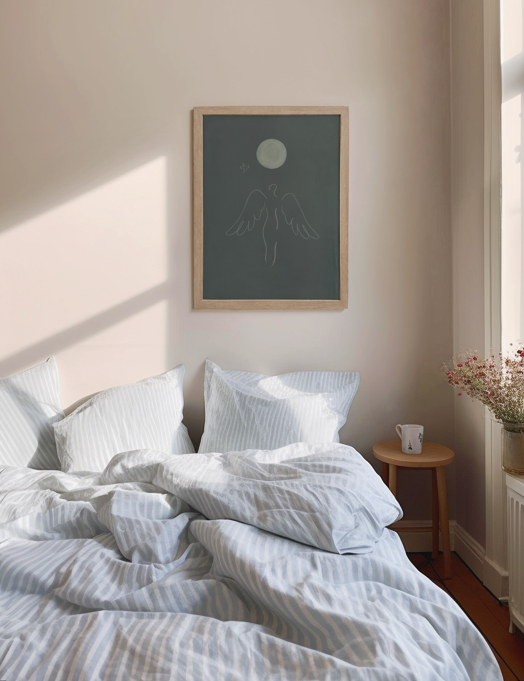Guardian Angel Midnight Blue Framed Print | Psalm 91:11 | Bedtime Art ...