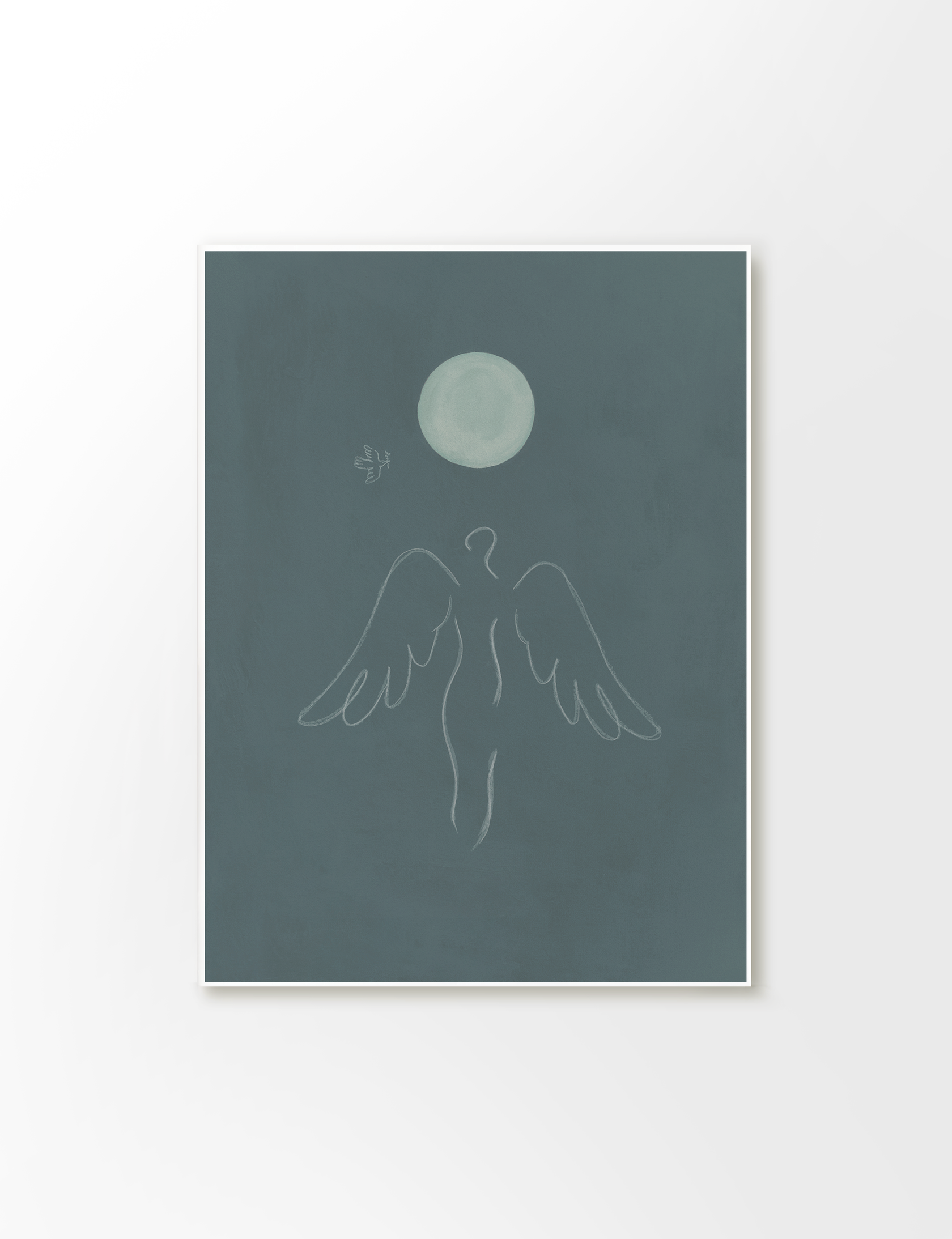 Guardian Angel — Midnight Blue | Christian Wall Art | Muted Palette ...