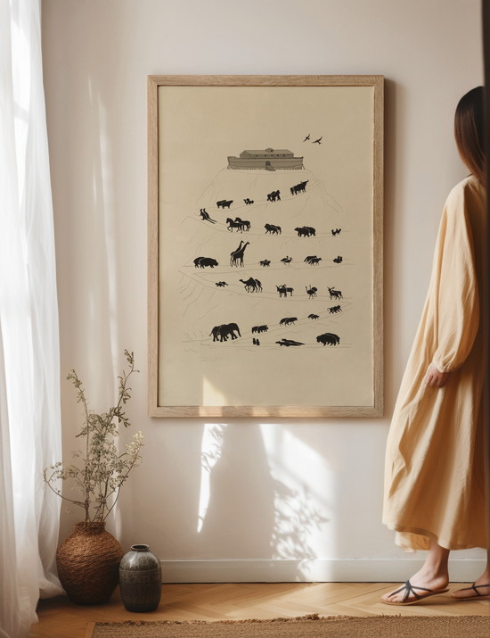 Noah's Ark Animals Two by Two Framed Art Print | Genesis 6:19 Nursery ...
